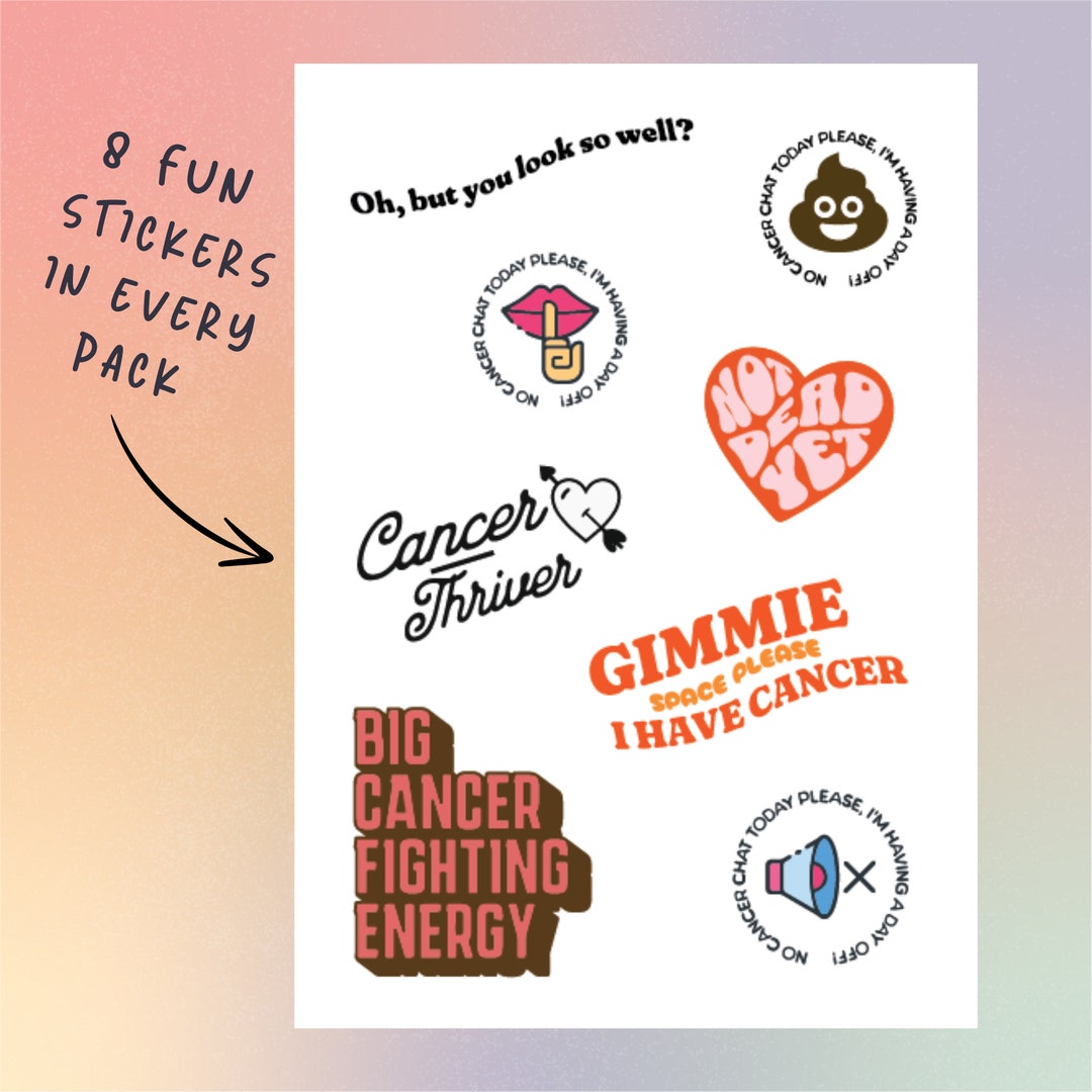 Cancer Sticker Pack Funny Cancer Gift Chemo Gift for Fighters and ...