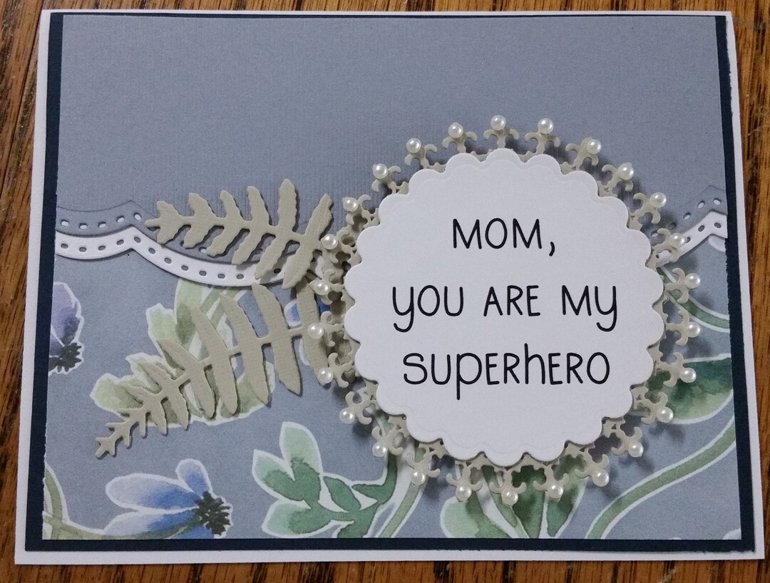 Mom is My Superhero All Occasion Card Blank Inside Die Cut - Etsy