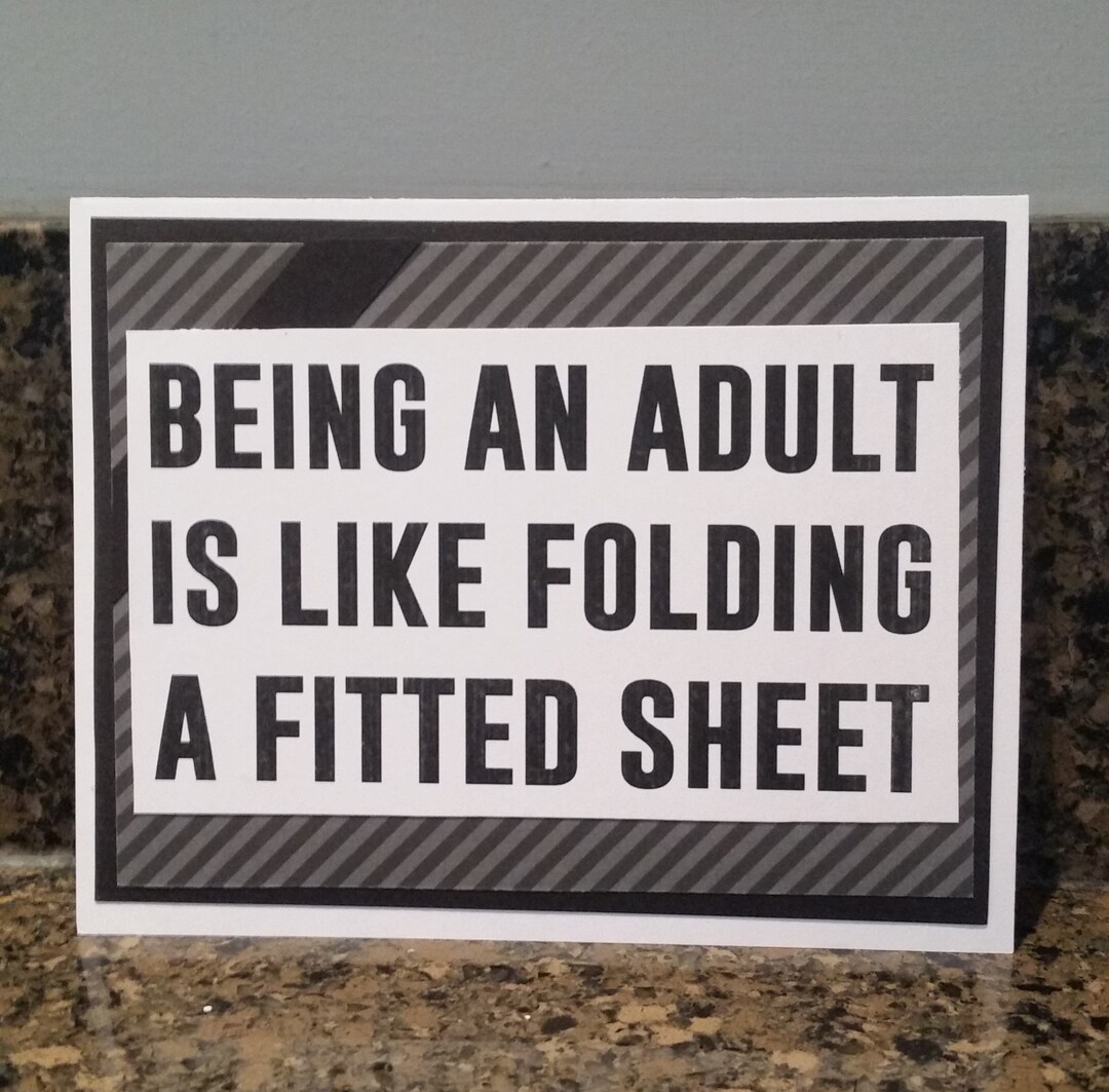 Adulting Humor Note Card Black and White Blank Adulting is - Etsy