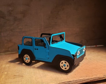 Off Road Vehicle Box Card, Jeep Style, Flat Fold Card, 3-D ...