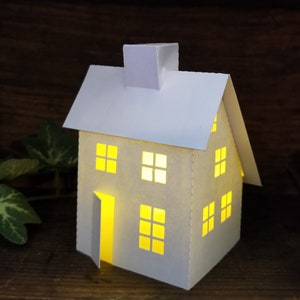 Tea Light Paper House Village Set, Trees, Luminary Lanterns - Etsy