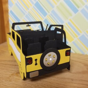 Off Road Vehicle Box Card, Jeep Style, Flat Fold Card, 3-D ...