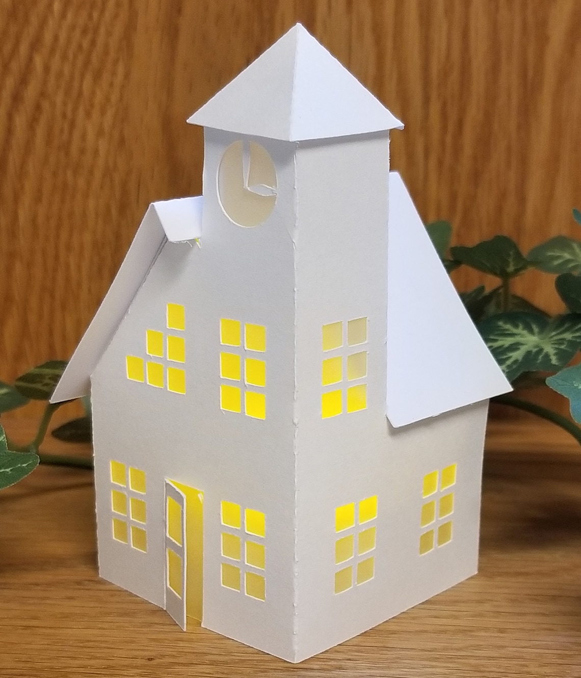 Paper House Luminary Tea Light Village Clock Tower | Etsy