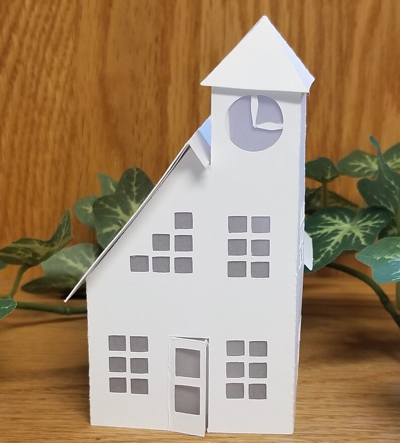 Paper House Luminary Tea Light Village Clock Tower | Etsy