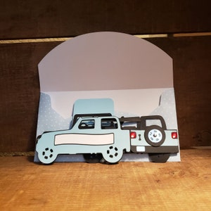 Off Road Vehicle Box Card, Jeep Style, Flat Fold Card, 3-D ...