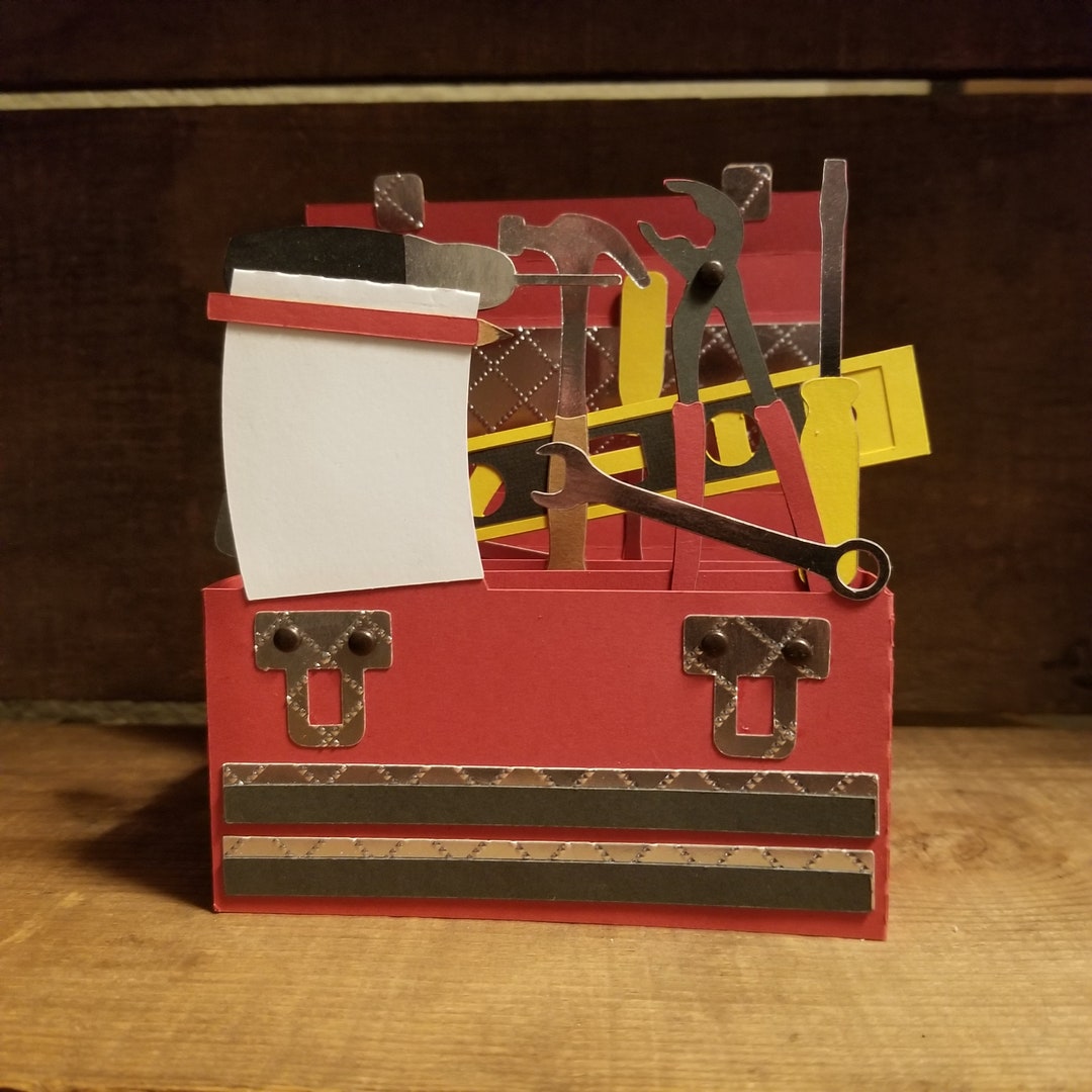 Tool Box Card, Greeting Card, Flat Fold Card, Box Card, Matching ...