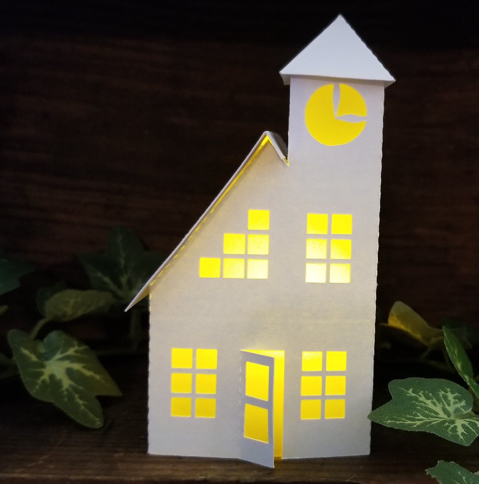 Tea Light Paper House Village Set, Trees, Luminary Lanterns - Etsy