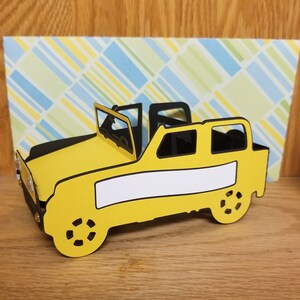 Off Road Vehicle Box Card, Jeep Style, Flat Fold Card, 3-D ...
