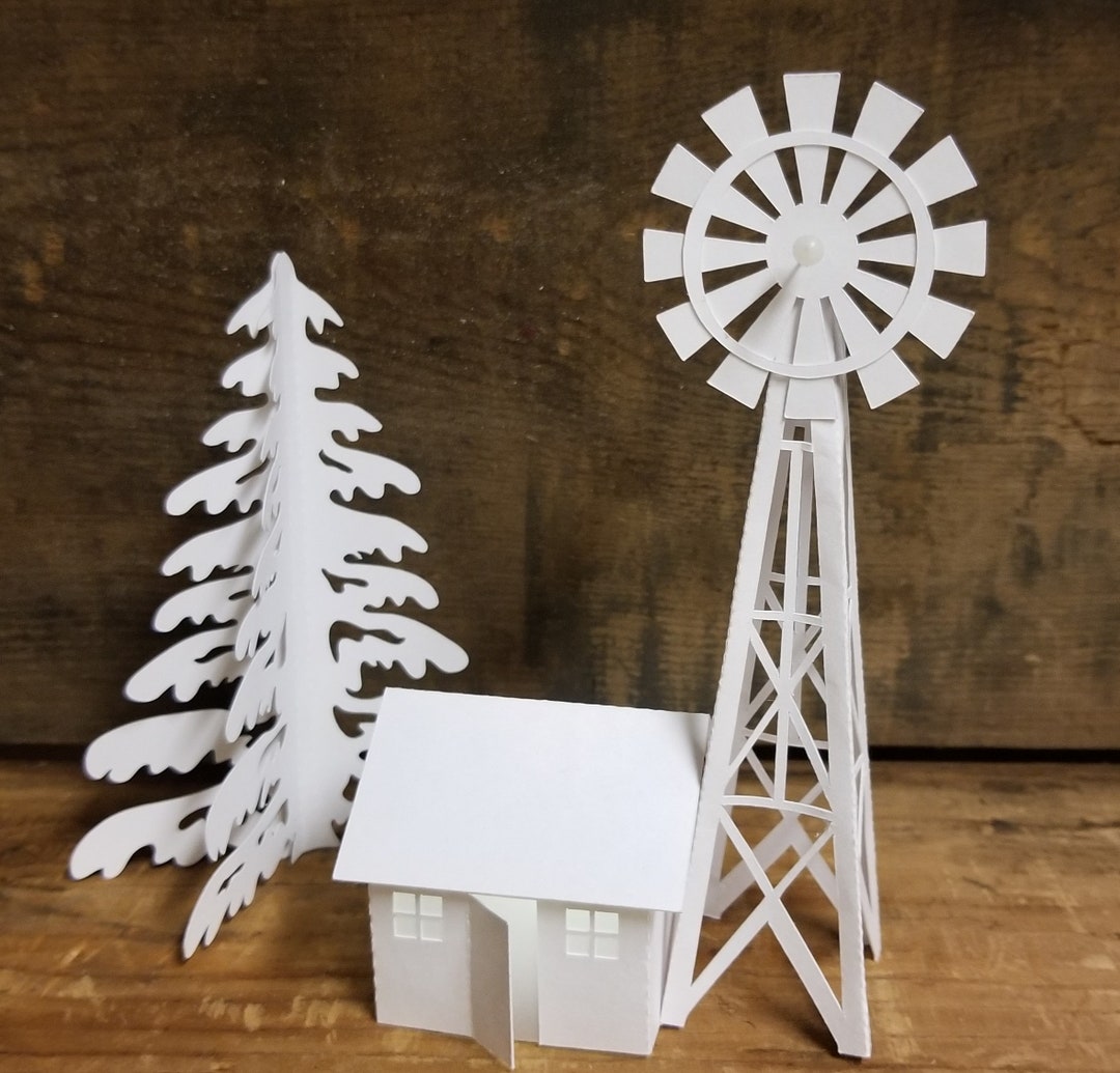 Tea Light Village Wind Mill, Pump House, Christmas Village Decoration ...