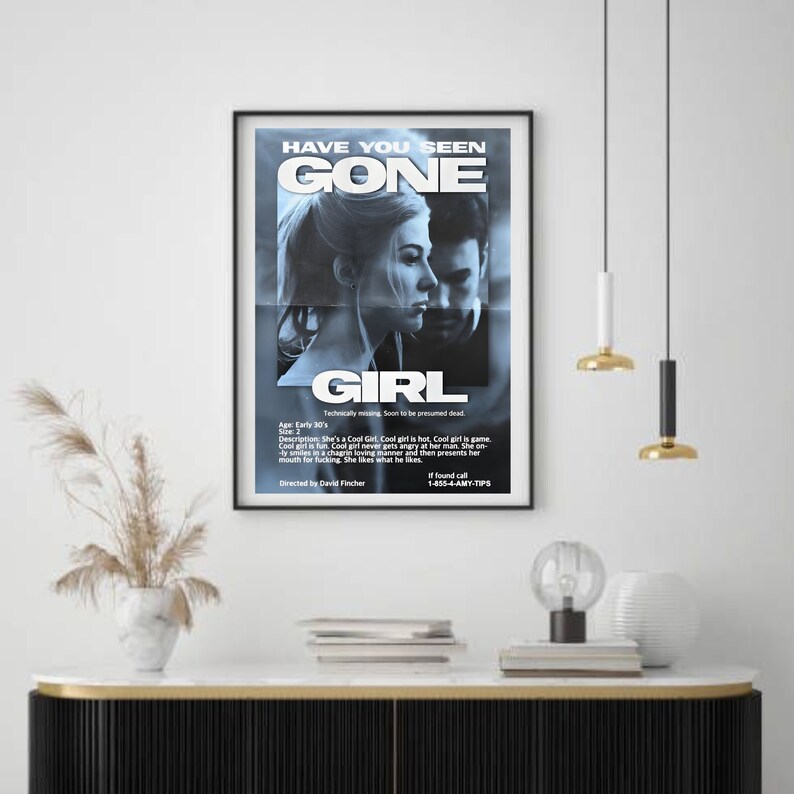 Gone Girl Poster, Gone Gril Wall Art, Movie Poster, Digital Download - Etsy