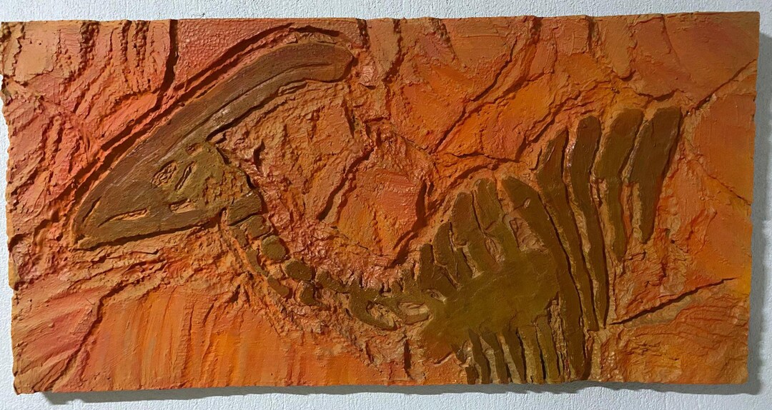 Parasaurolophus Fossil Wall Art - 3D Dinosaur Relief Sculpture ...