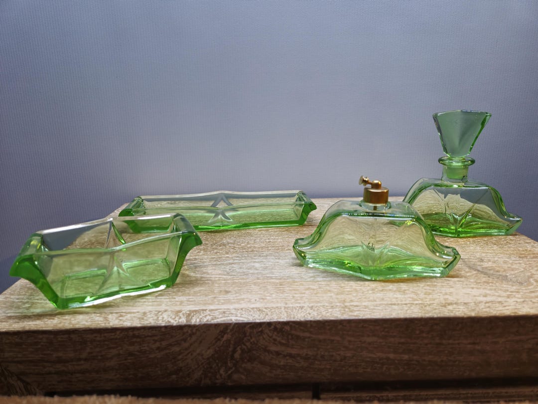Old Glass Perfume Set - Etsy