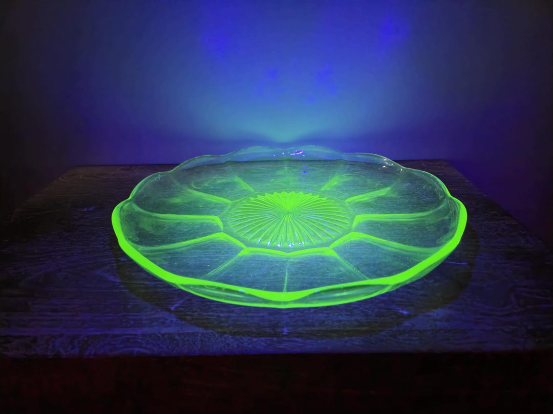 Uranium Glass Plate - Etsy