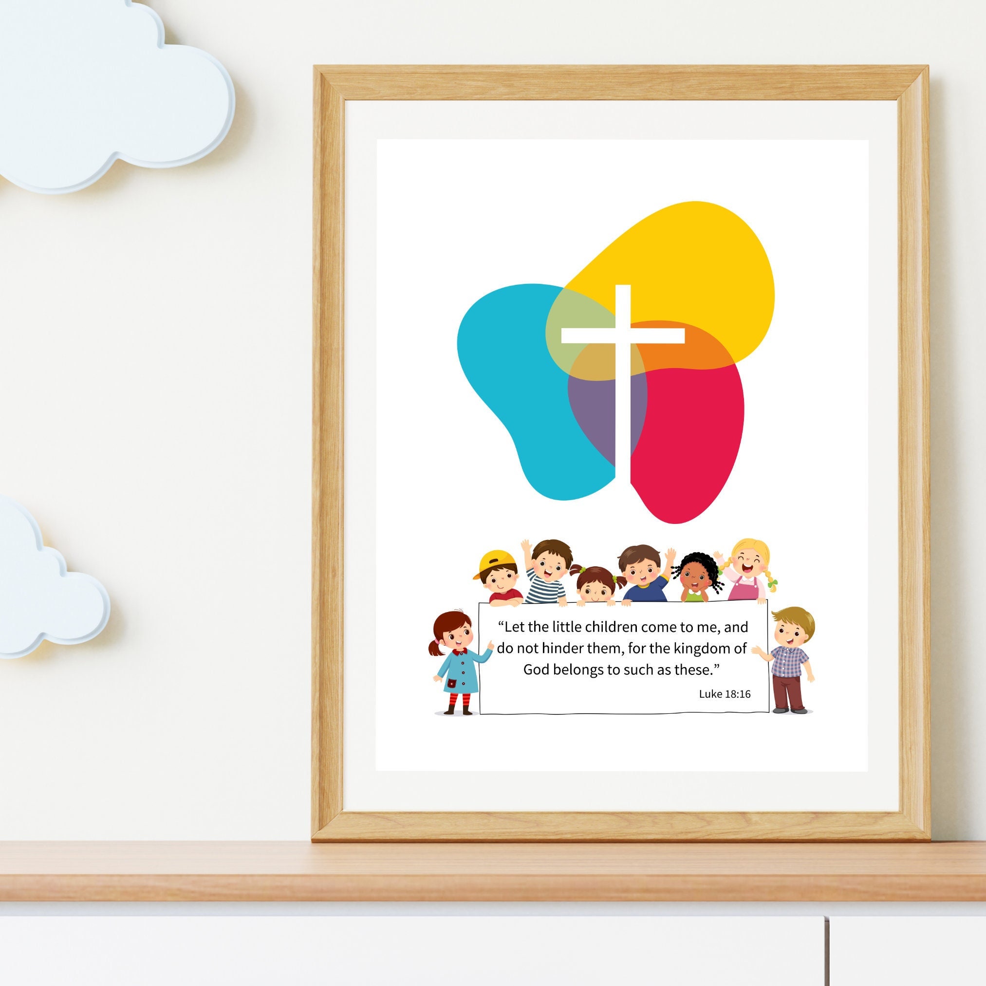 Modern Christian Art, Bible for Kids, Christian Home Decor, Digital Art ...