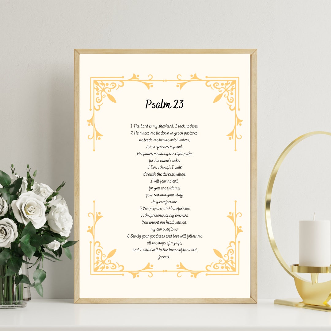 Psalm, Psalm 23, Modern Christian Art, Christian Home Decor, Digital ...