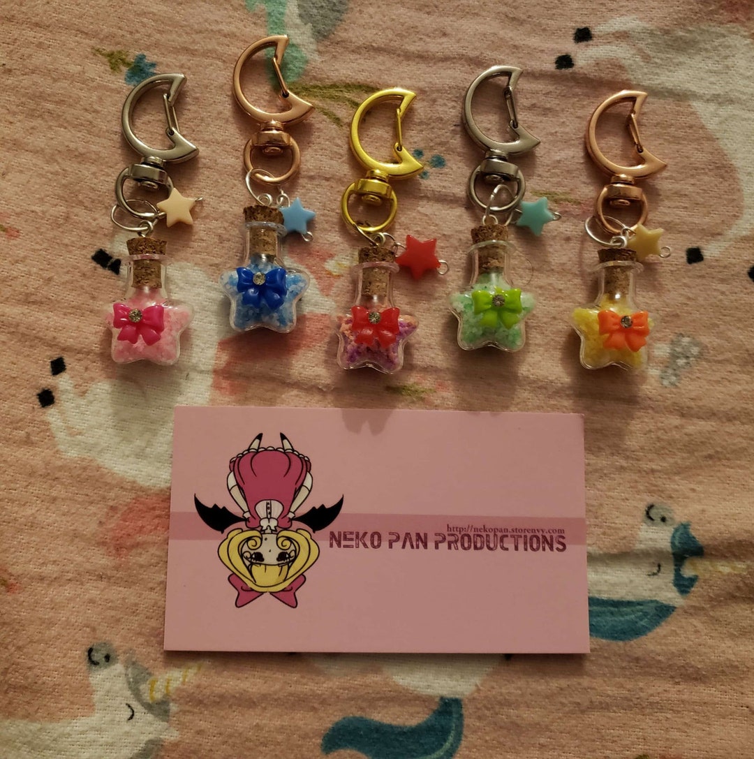 Sailor Moon Inspired Glow in the Dark Star Keyring Moon Clasp - Etsy