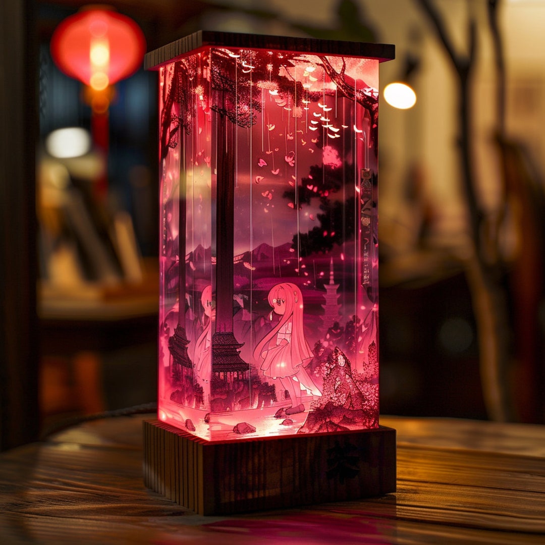 Epoxy Resin Animelamp, Anime World Night Light, Resin Wood Lamp, Unique ...
