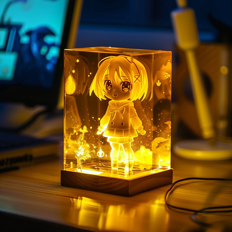 Epoxy Resin Animelamp, Anime World Night Light, Resin Wood Lamp, Unique ...