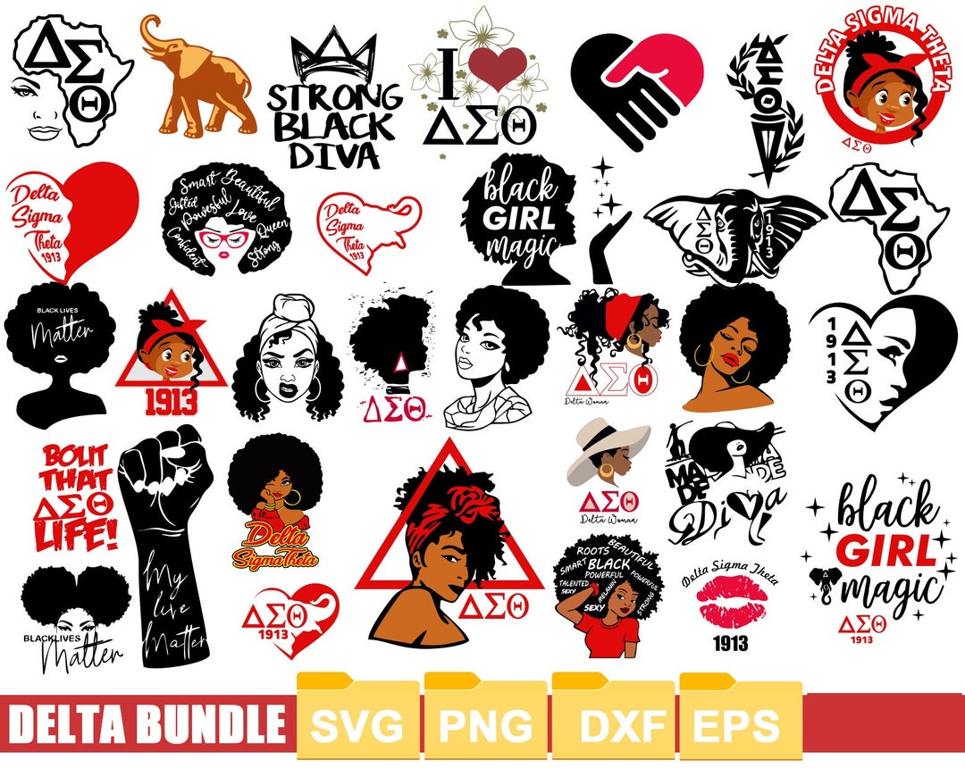 Delta Sigma Theta Svg, Delta Sigma Theta Bundle Svg, Png, Dxf, Cutting ...