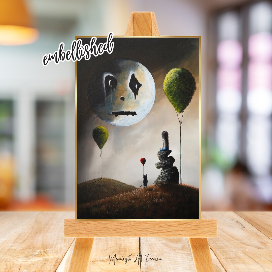 Gothic Fantasy Aceo, Full Moon, Goth, Art Cards, Embellished, Gold ...