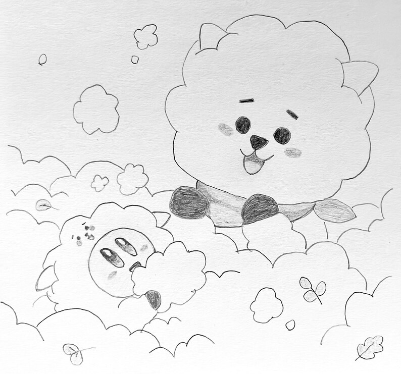 A Hand-drawn Crossover of Cartoon Characters - Etsy