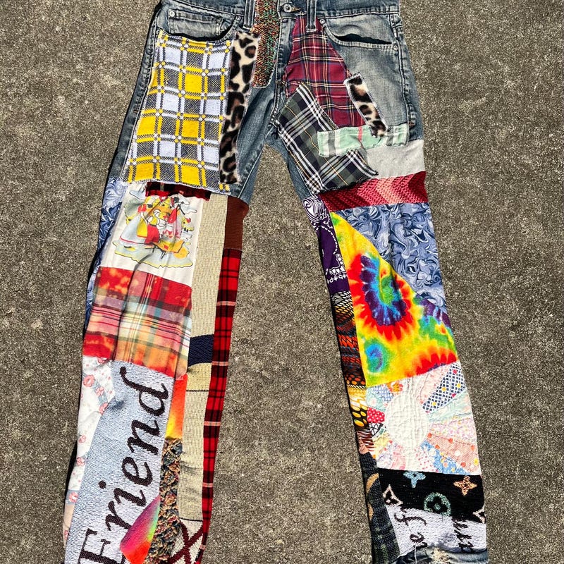 Patchwork Jeans - Etsy
