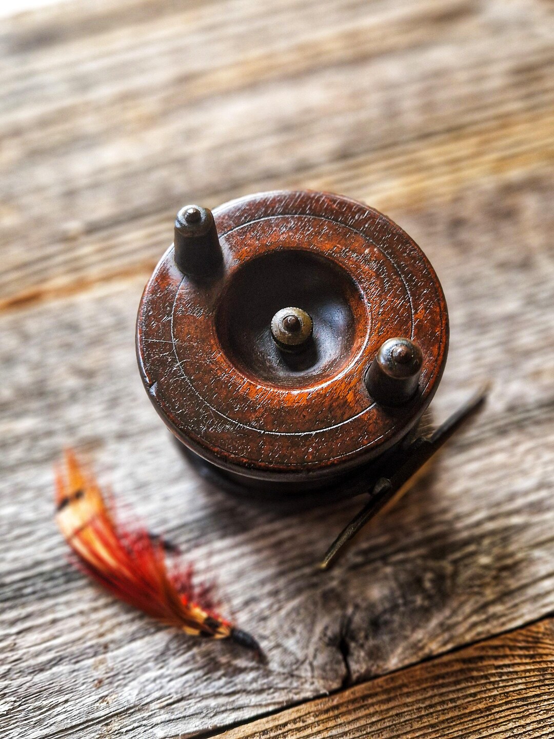 Gorgeous Victorian-era Wood & Brass Starback Fishing Reel | Rustic ...