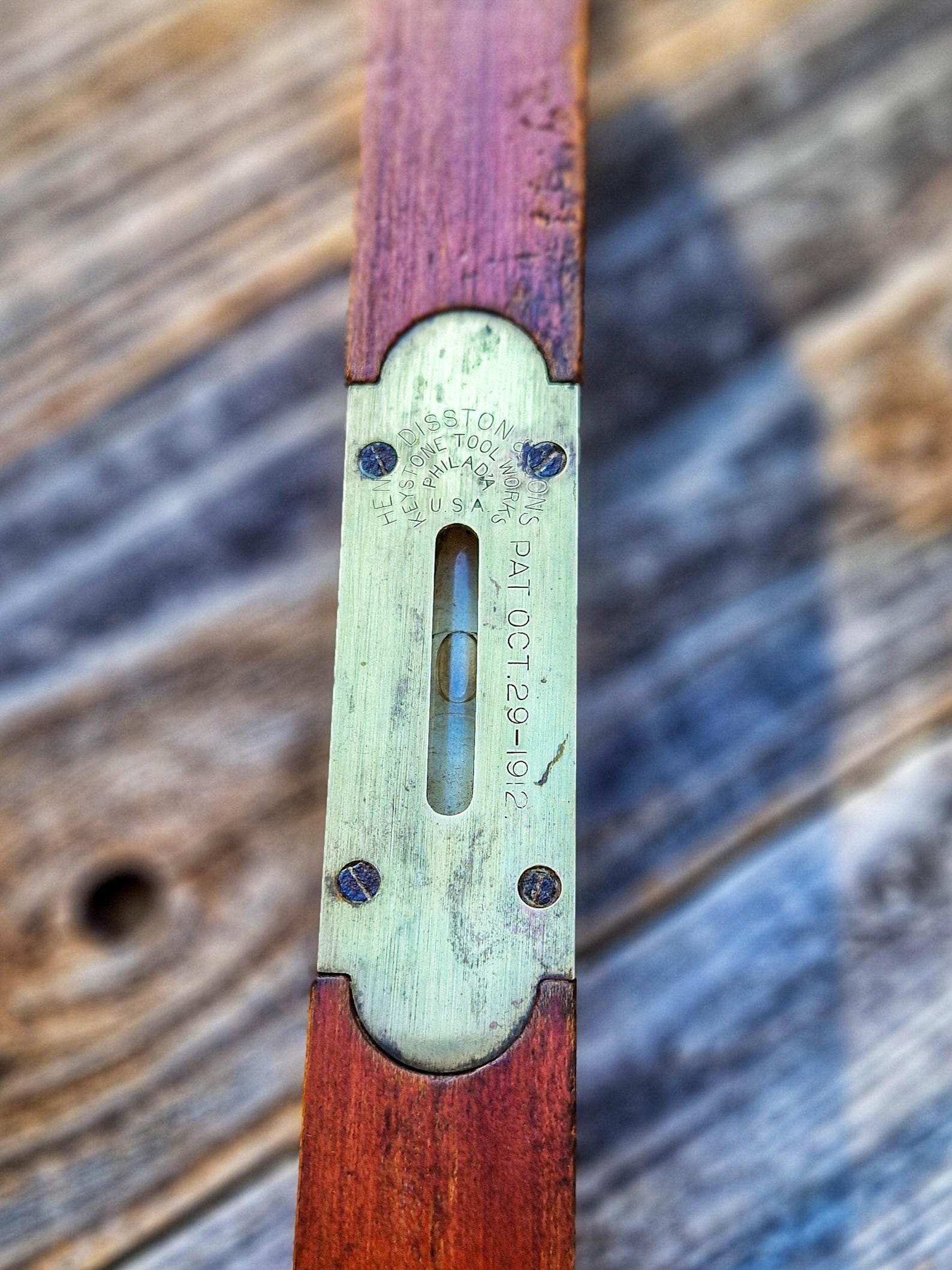 Iconic Henry Disston Wood & Brass Spirit Level Vintage Tools - Etsy