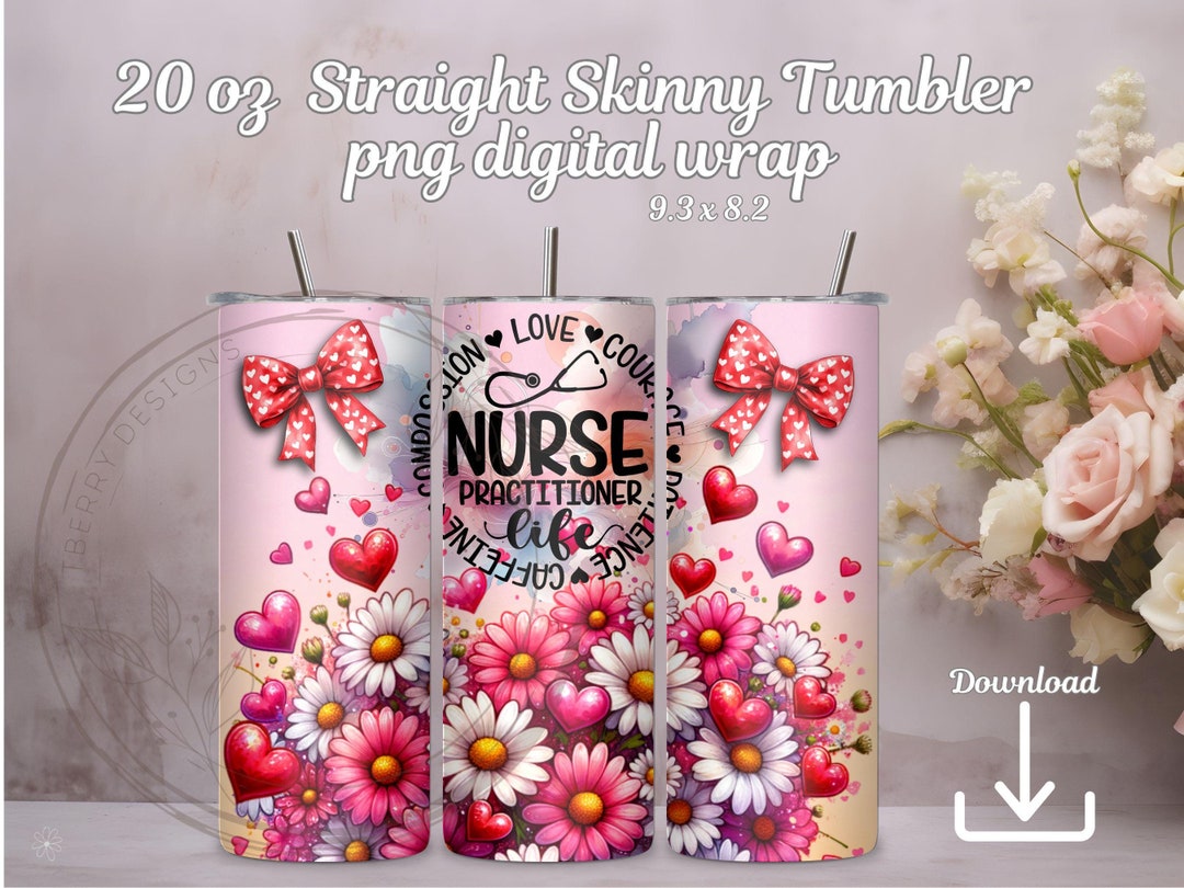 NP Nurse Practitioner 20 Oz Skinny Tumbler Sublimation Design, NP Life ...