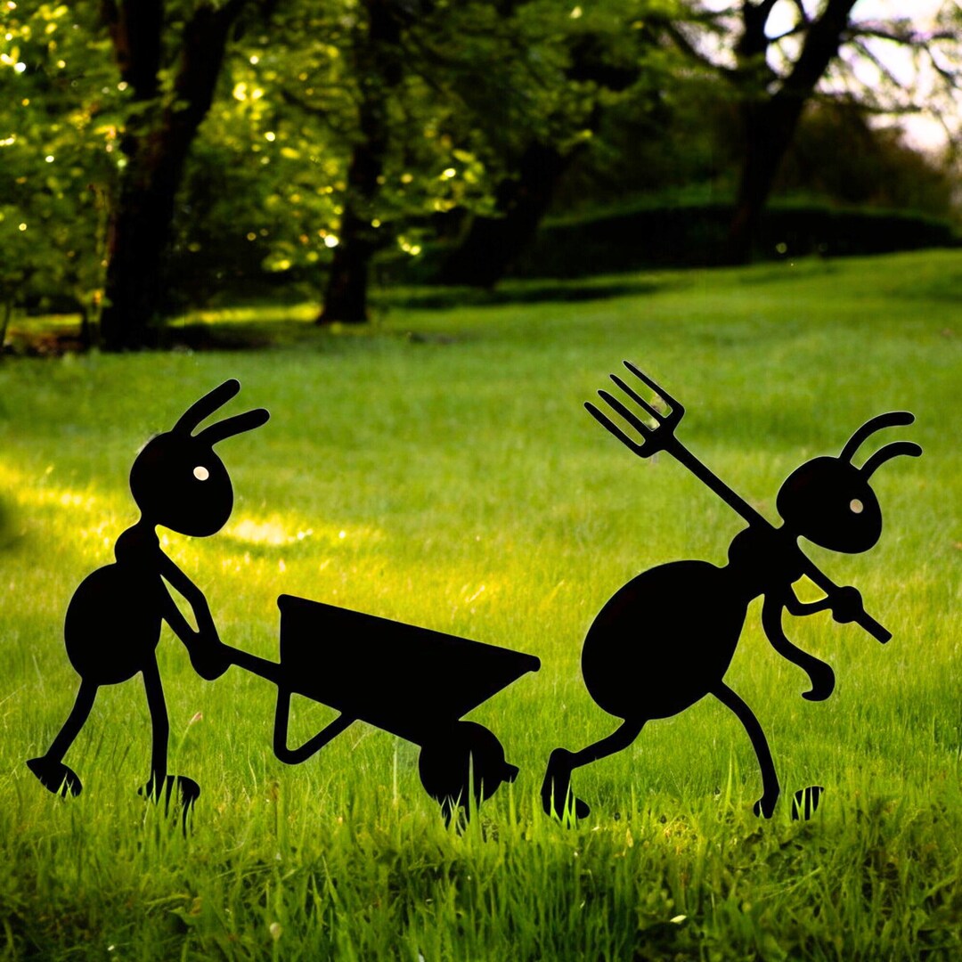 Worker Ant Silhouette Garden Stake Sign, Ant Garden Sign, Funny Garden ...