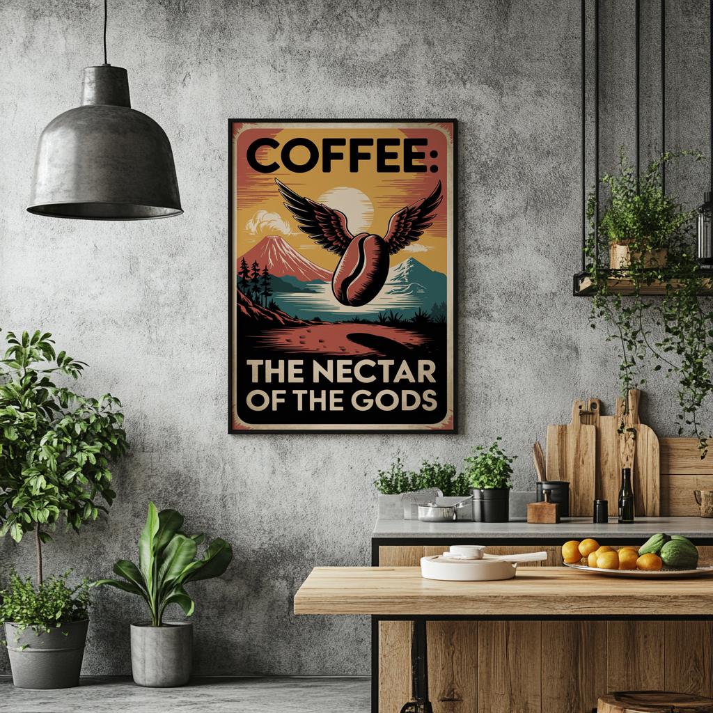 Vintage Coffee Poster, Kitchen Wall Art, Coffee Lover Gift, Retro Cafe ...