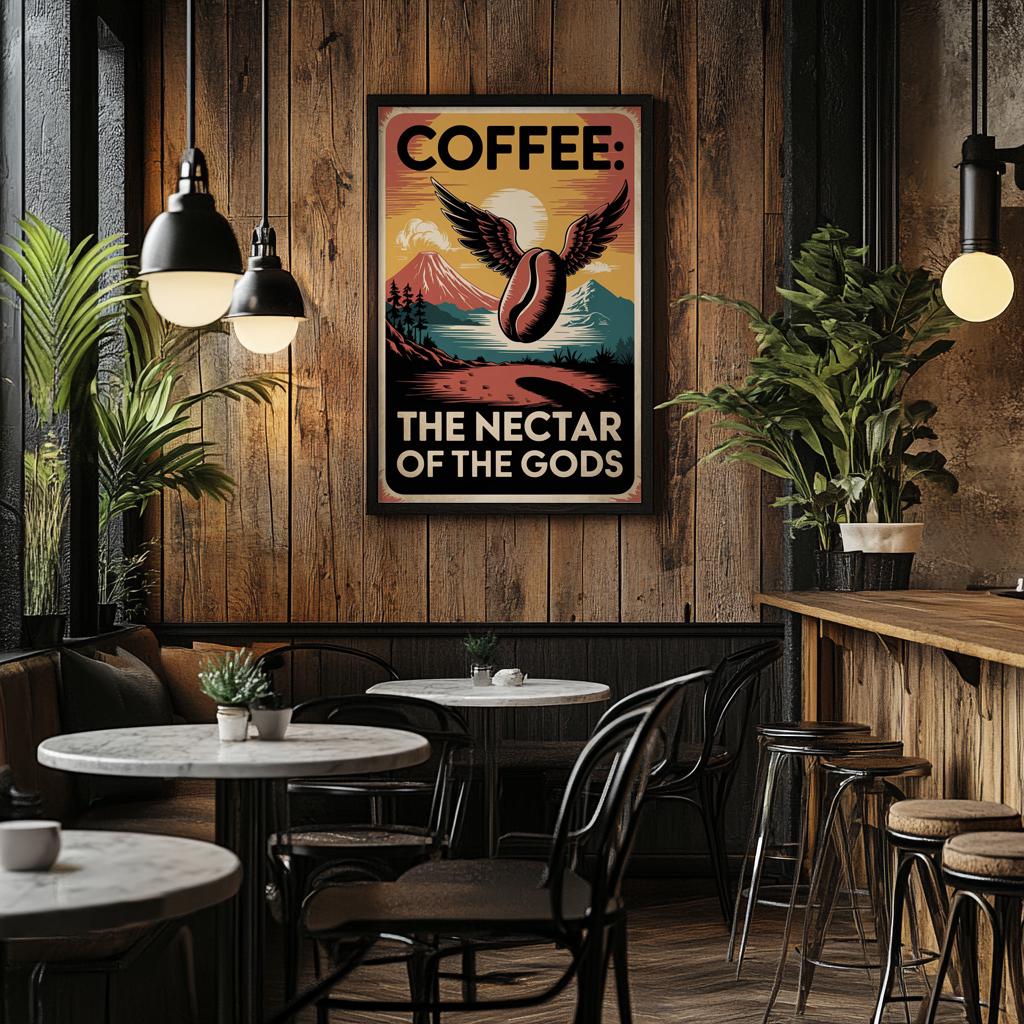 Vintage Coffee Poster, Kitchen Wall Art, Coffee Lover Gift, Retro Cafe ...