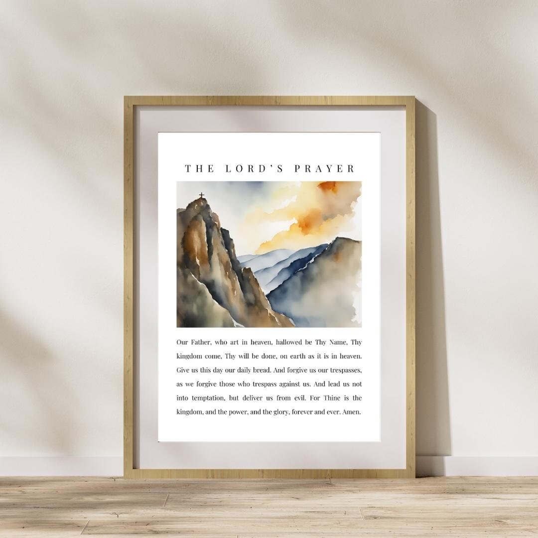 The Lord's Prayer Christian Prayers Digital Wall Art for Catholics ...
