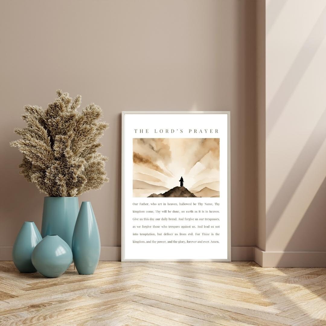 The Lord's Prayer Christian Prayers Digital Wall Art for Catholics ...