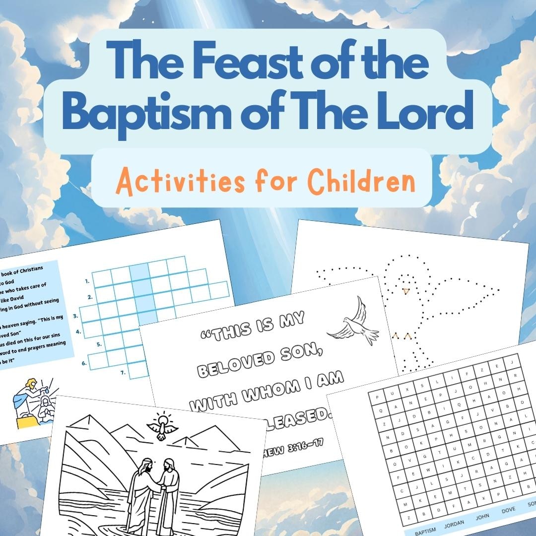 Baptism of Jesus Activity Pack for Kids the Feast of the Baptism of the ...