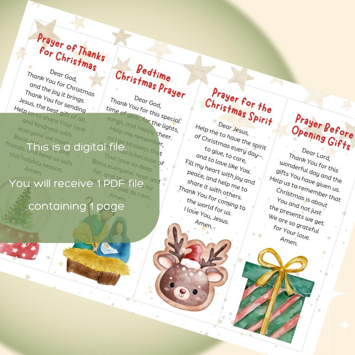 Christmas Prayers for Children Christian Prayers for Holiday Season Printable Christmas Prayers ...