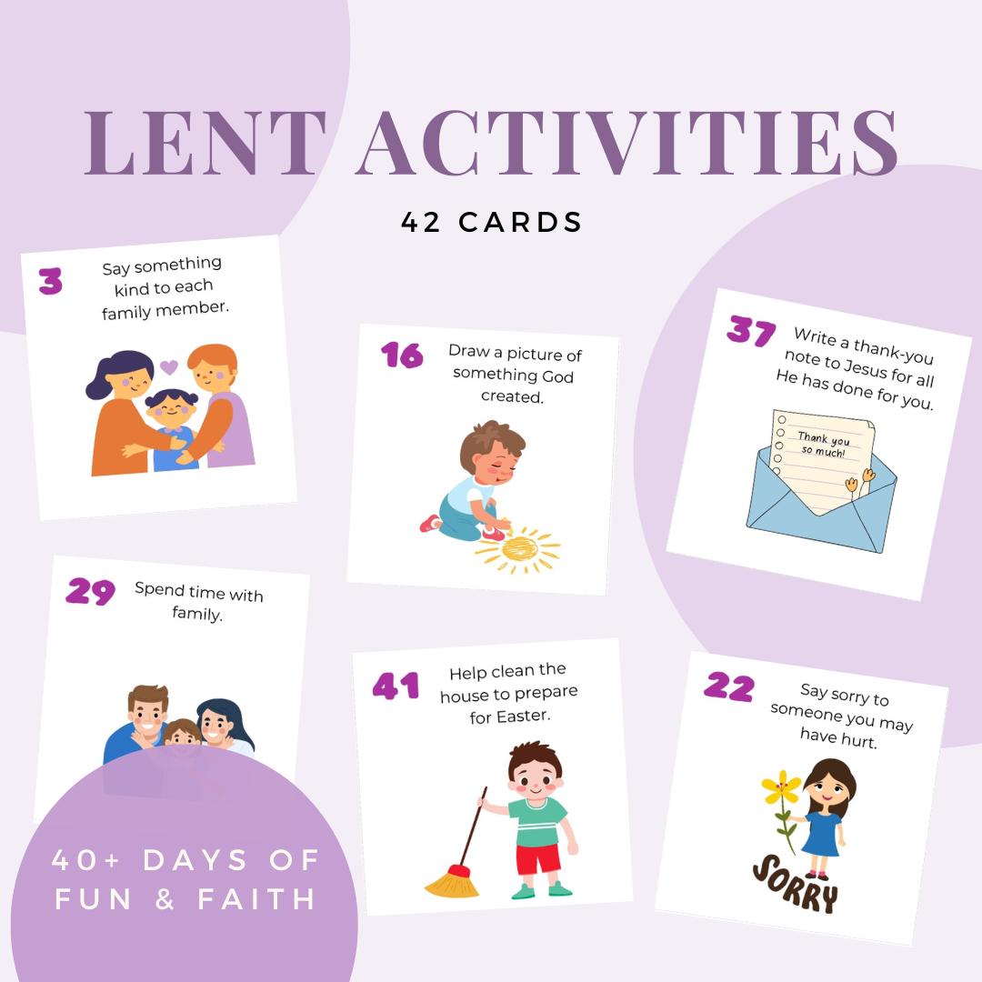 Lent Activity Cards Activities for Christian Children Sunday School ...