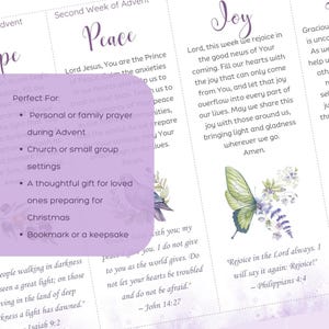 Advent Prayer Christian Prayers for Hope Peace Joy and Love Printable ...