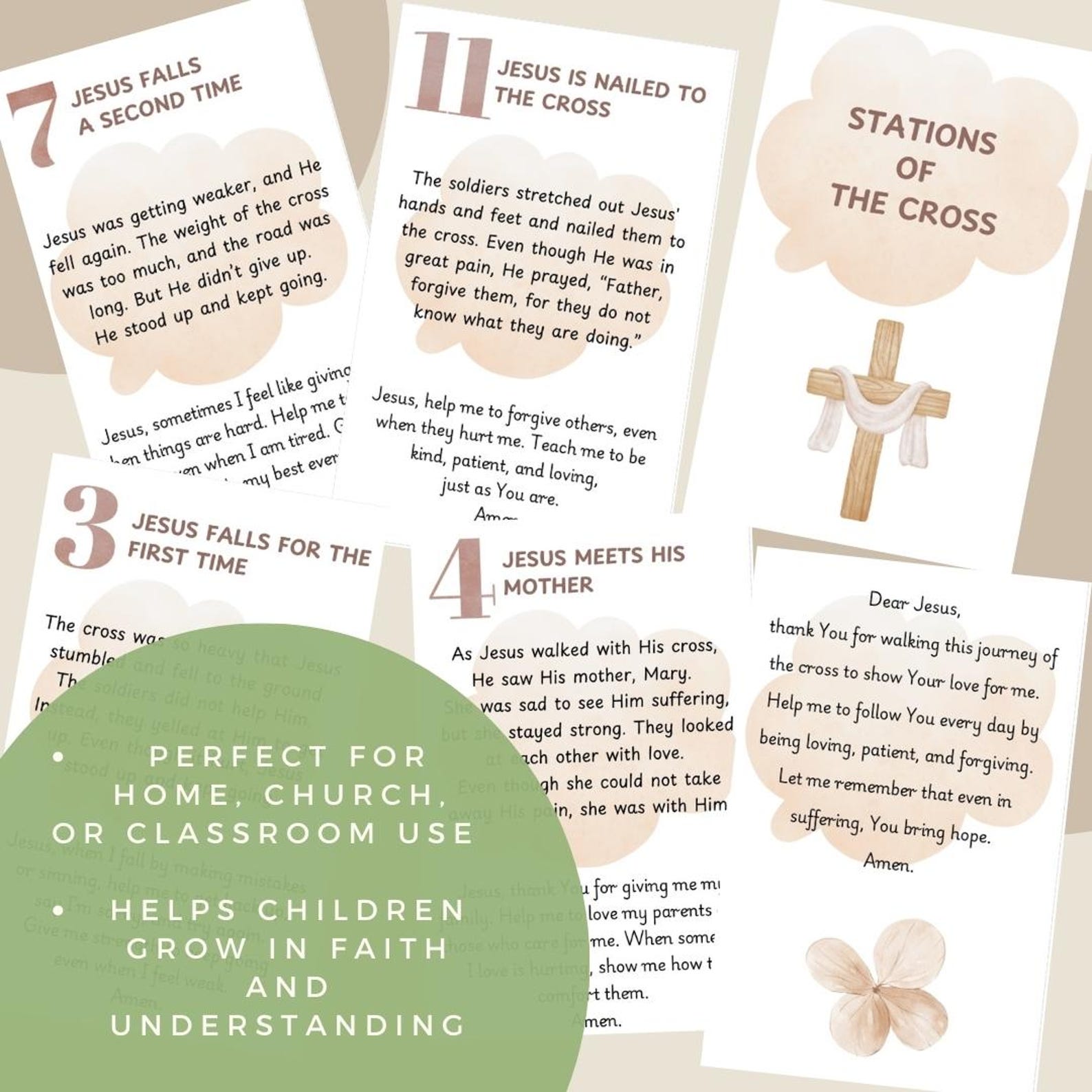 Stations of the Cross Cards for Children: Bible Stories (PDF) - Etsy