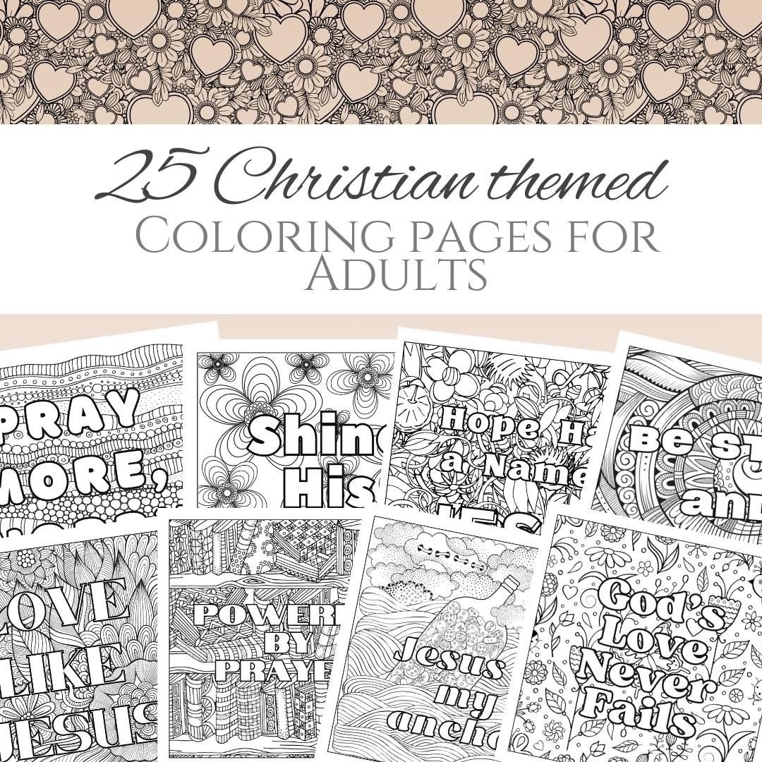 25 Christian-themed Colouring Pages for Adults Faith-inspired Designs ...