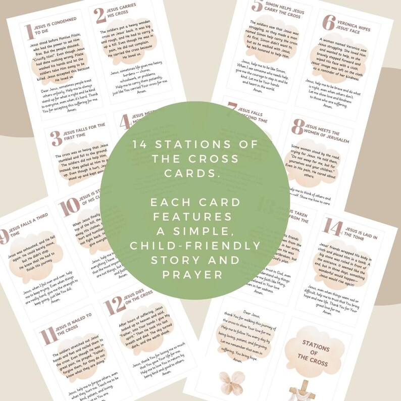 Stations of the Cross Cards for Children: Bible Stories (PDF) - Etsy