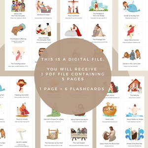 Bible Story Flashcards: Illustrated Scripture Cards (PDF) - Etsy