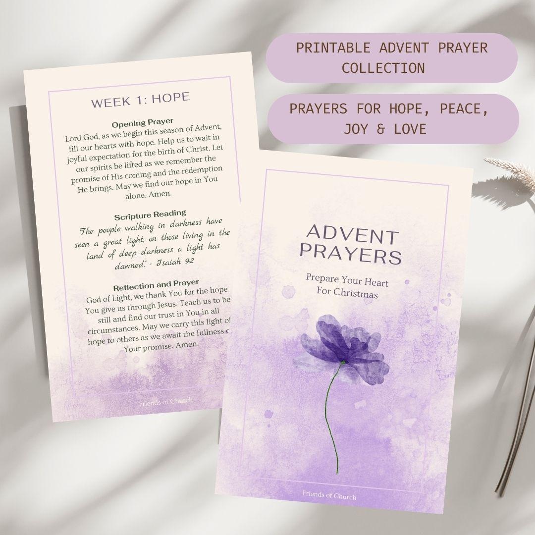 Advent Prayer Collection Christian Prayers for Hope Peace Joy and Love ...