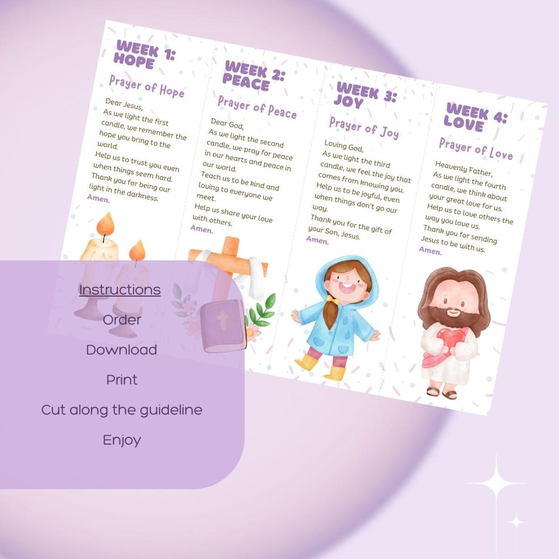 Advent Prayers for Children Christian Prayers for Hope Peace Joy and ...