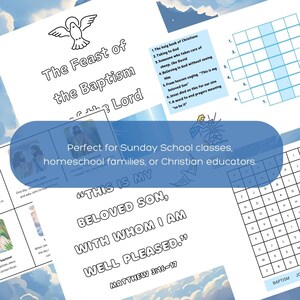 Baptism of Jesus Activity Pack for Kids the Feast of the Baptism of the ...