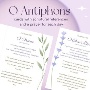 O Antiphons of Advent Printable Christian Prayers Scripture Cards Bible ...