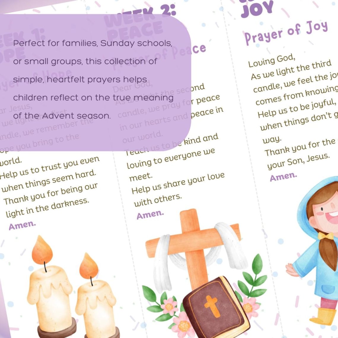 Advent Prayers for Children Christian Prayers for Hope Peace Joy and ...