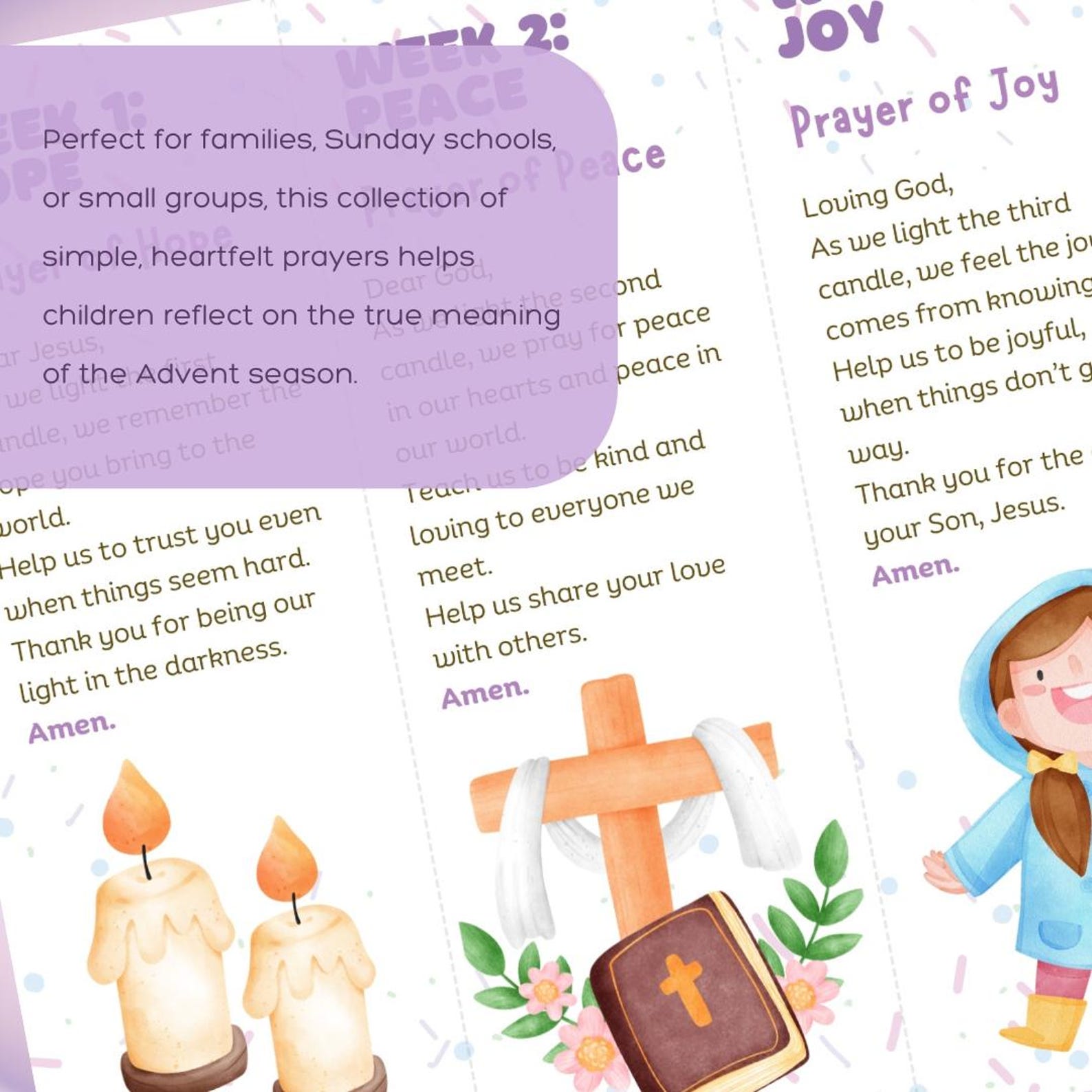 Advent Prayers for Children Christian Prayers for Hope Peace Joy and ...