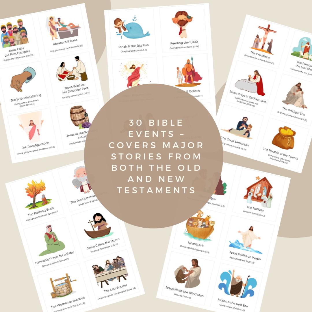 Bible Story Flashcards Bible Illustrations for Children Sunday School ...