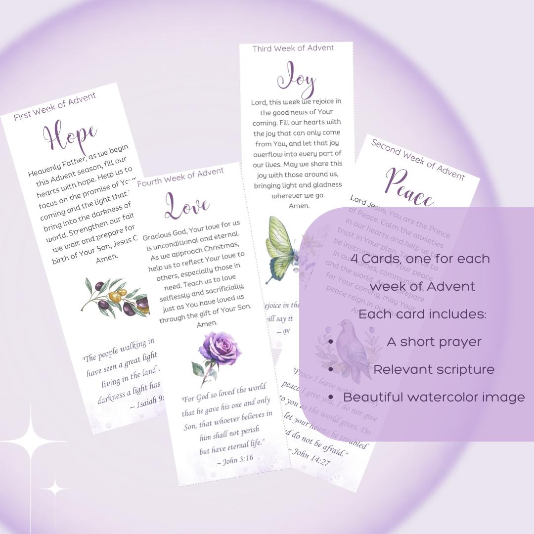 Advent Prayer Christian Prayers for Hope Peace Joy and Love Printable ...